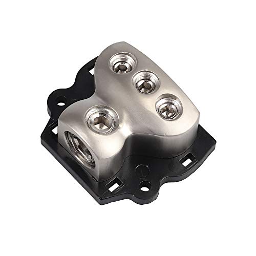 VonSom 3 Way Power Distribution Block, 1x 0 Gauge in / 3X 4 Gauge Out Amp Power Distribution Ground Distributor Connecting Block for Car Amplifier Audio Splitter 2 Pack
