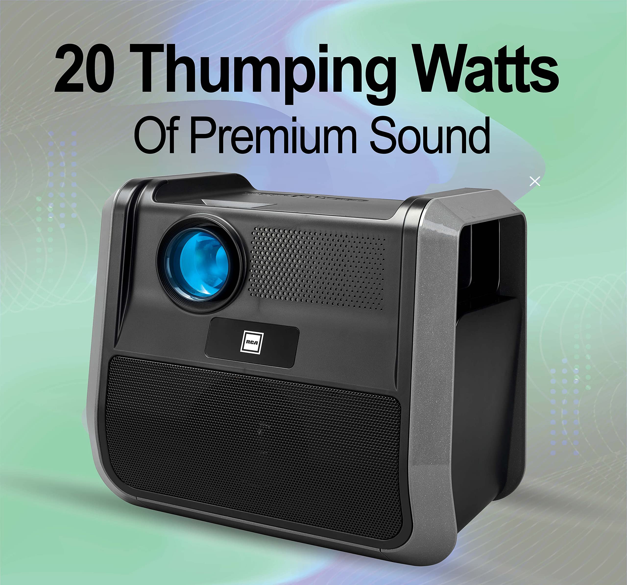 RCA - RPJ060 Portable Projector Home Theater Entertainment System, Long Lasting Battery - 2.5 Hours per Charge - Outdoor, Rechargeable, Speakers - Enjoy Without Any Cable on The go - Phone/Stick/PC