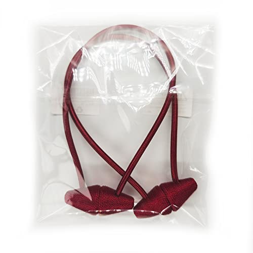 TECVINCI Magnetic Curtain Tiebacks with Upgrade Larger Magnet, 2 Pack 16 Inch Drapery Holdbacks for Indoor & Outdoor Curtain - Burgundy