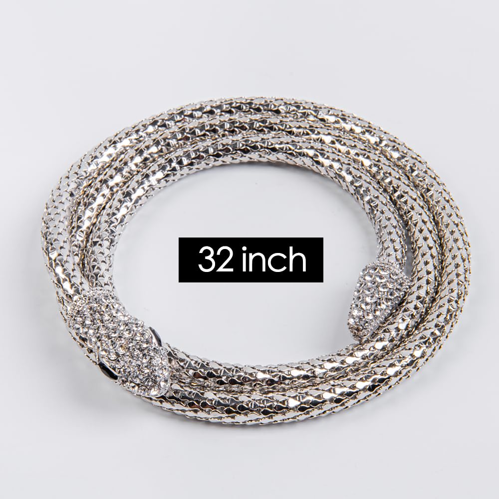 Magnetic Curtain Tiebacks Stainless Steel Curtain Buckle Tie Backs Set of 2 (Silver Snake)