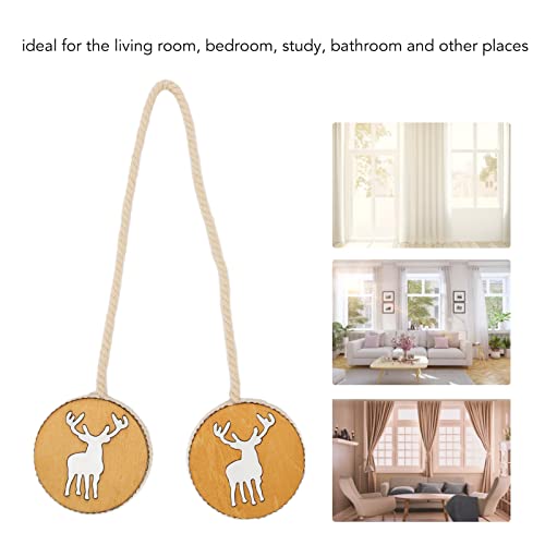 2PCS Magnetic Curtain Tieback Wooden Window Treatment Holdbacks Magnetic Curtain Holdback Decorative Curtain Tie Backs for Curtains Modern Rope Tiebacks for Drapes
