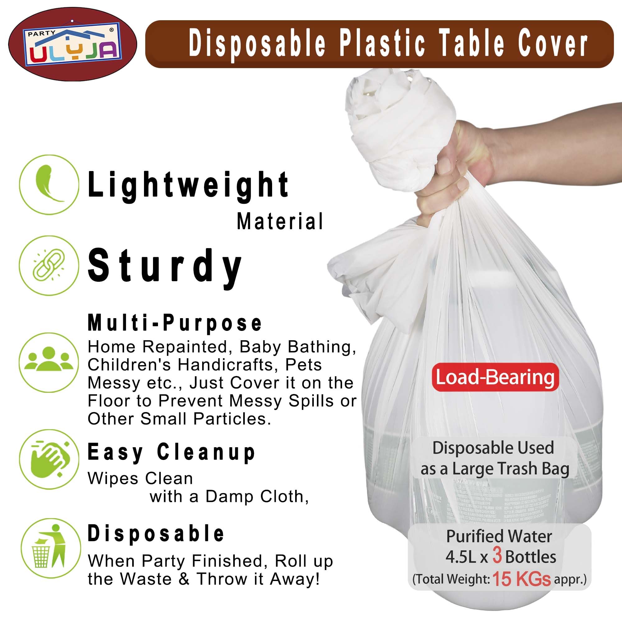 Black Plastic Tablecloths 3 Pack Disposable Table Covers 84 Inch Circle Shower Party Tablecovers PEVA Vinyl Table Cloths for Round Tables up to 6 ft and Picnic BBQ Birthday Wedding Catering Banquet