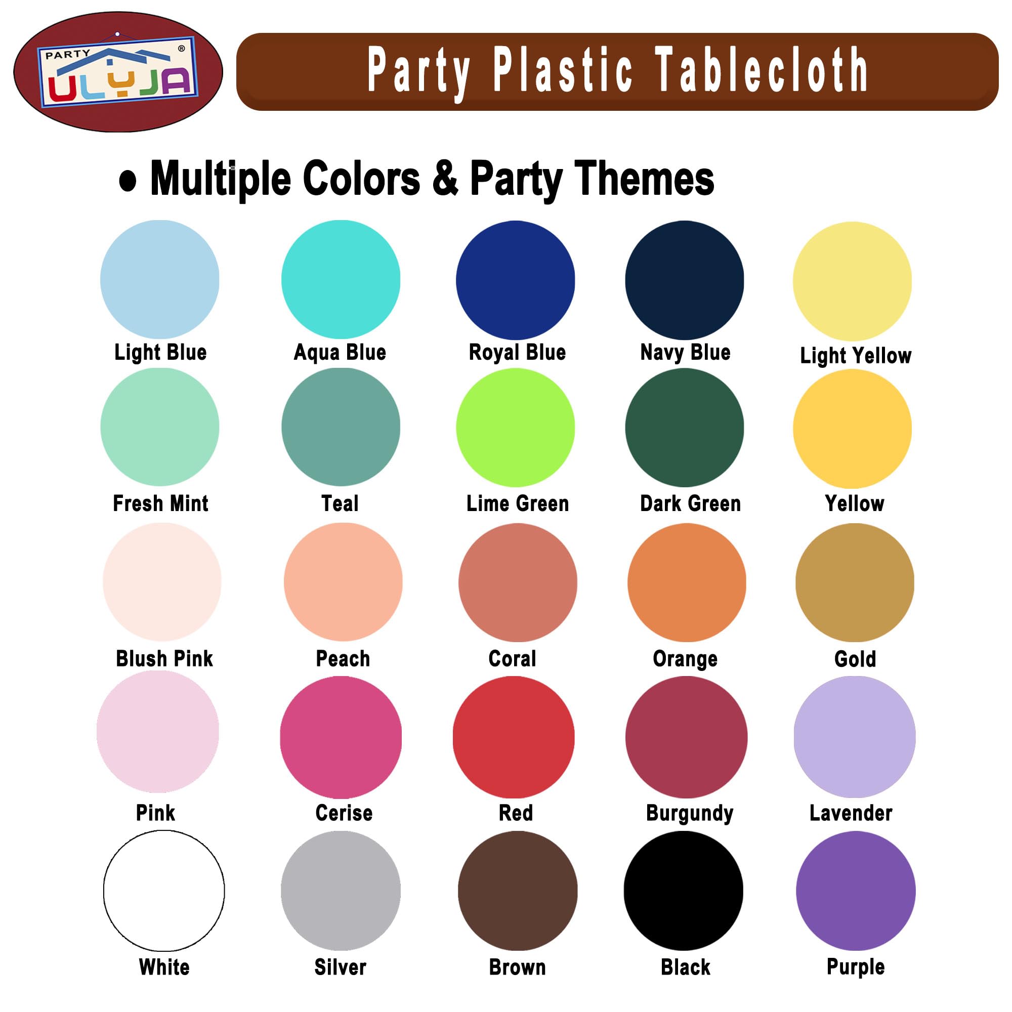 Black Plastic Tablecloths 3 Pack Disposable Table Covers 84 Inch Circle Shower Party Tablecovers PEVA Vinyl Table Cloths for Round Tables up to 6 ft and Picnic BBQ Birthday Wedding Catering Banquet