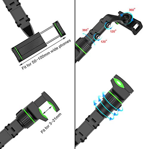 HiYi Car Mount Phone GPS Holder, 1Pc Auto Rearview Mirror Seat Hanging Clip Bracket Cell Phone Stand, Universal Multifunctional 360 Degree Rotatable Mobile Phone Holder (Green)