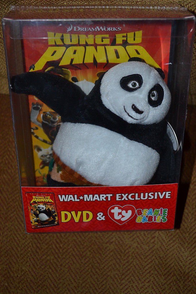 EXCLUSIVE GIFT SET--KUNG FU PANDA DVD AND "PO" TY BEANIE BABY PANDA