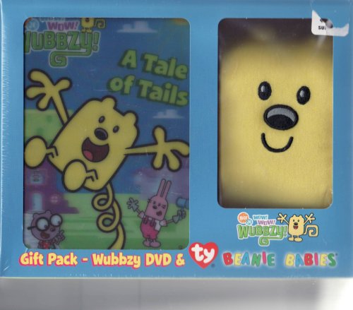 Wow! Wow! Wubbzy Gift Pack A Tale Of Tails DVD and Ty Beanie Babies Wubbzy
