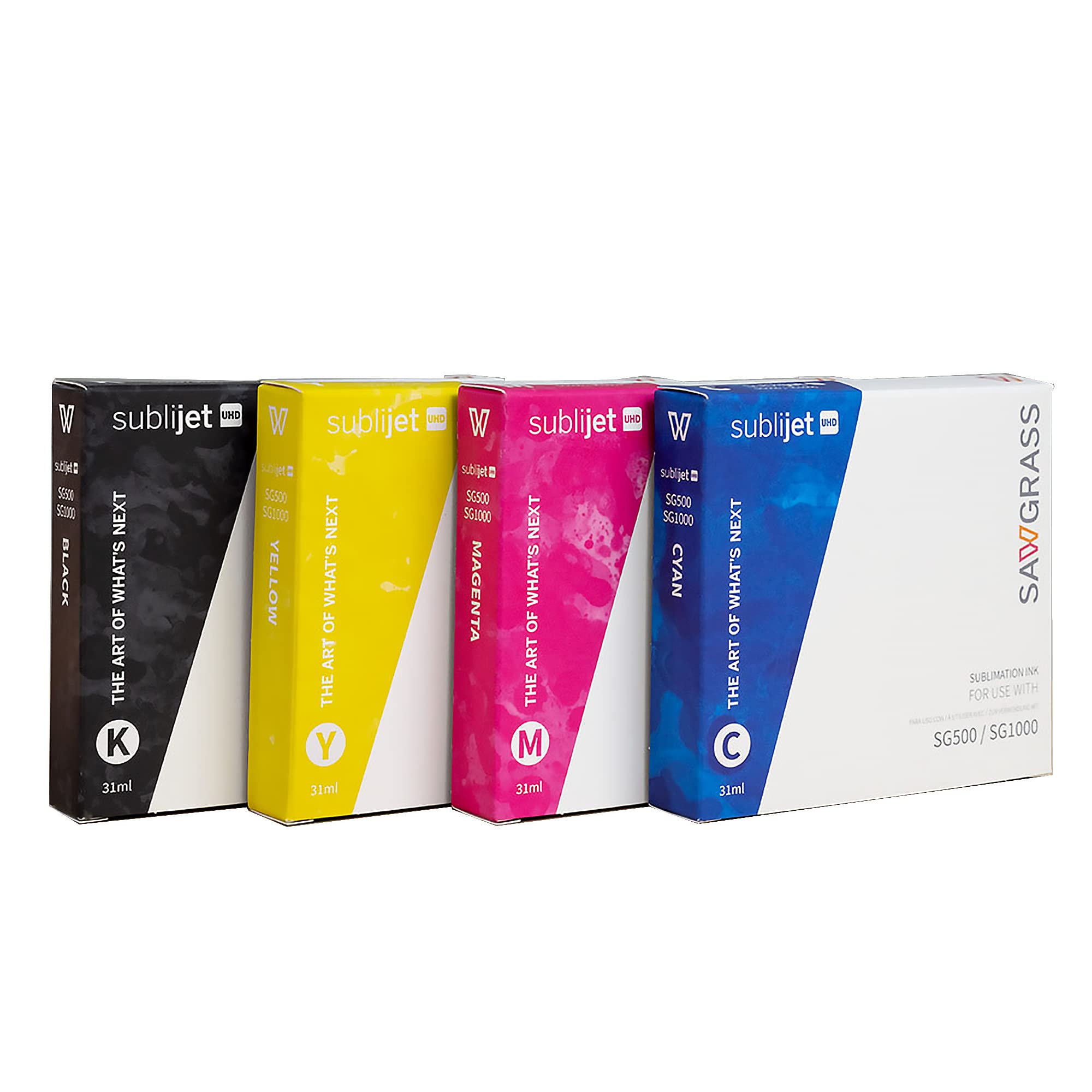 Sawgrass SubliJet UHD CMYK Inks SG500 & SG1000 4 Pack with Bonus 4 Rolls of ProSub Tape