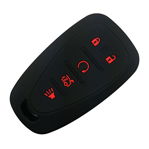 Coolbestda Rubber Key Fob Cover Case Protector Skin Jacket Keyless Entry for Chevrolet 2019 2020 2021 2022 Chevy Malibu Camaro Equinox Trax Traverse Sonic Cruze Volt Spark