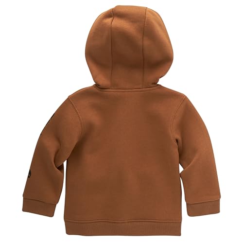 Carhartt Baby Boys' Long-Sleeve Full-Zip Hooded Sweatshirt Hoodie, Brown Classic