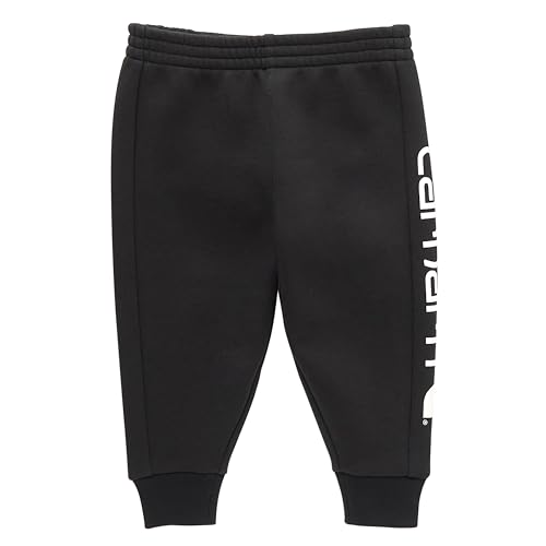 Carhartt Baby Boy's Fleece Joggers Sweatpants Knit Pants, Caviar Black