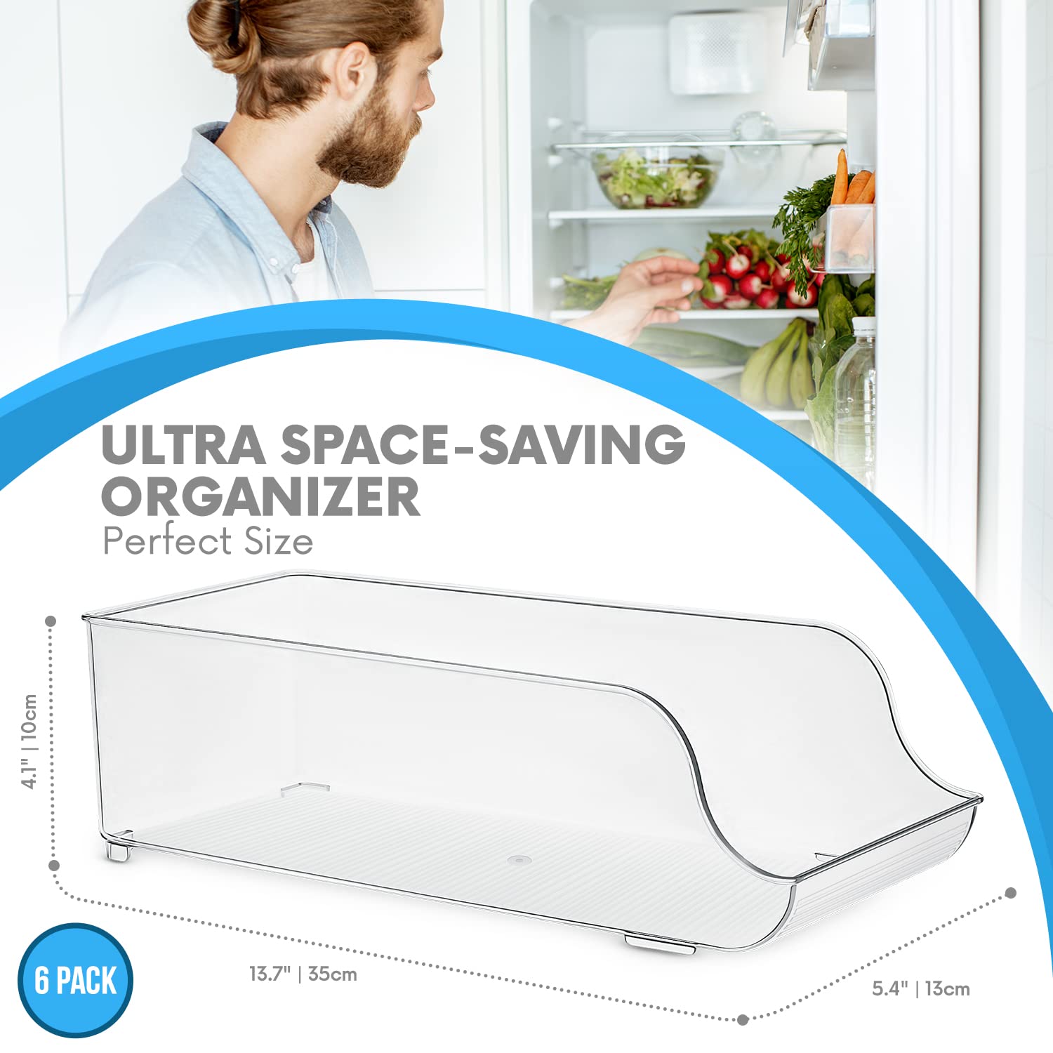 Soda Can Organizer for Pantry/Refrigerator Pack of 2 - Holds Up To 9 Cans (7oz) - Beverage & Canned Food Organizer By Homeries