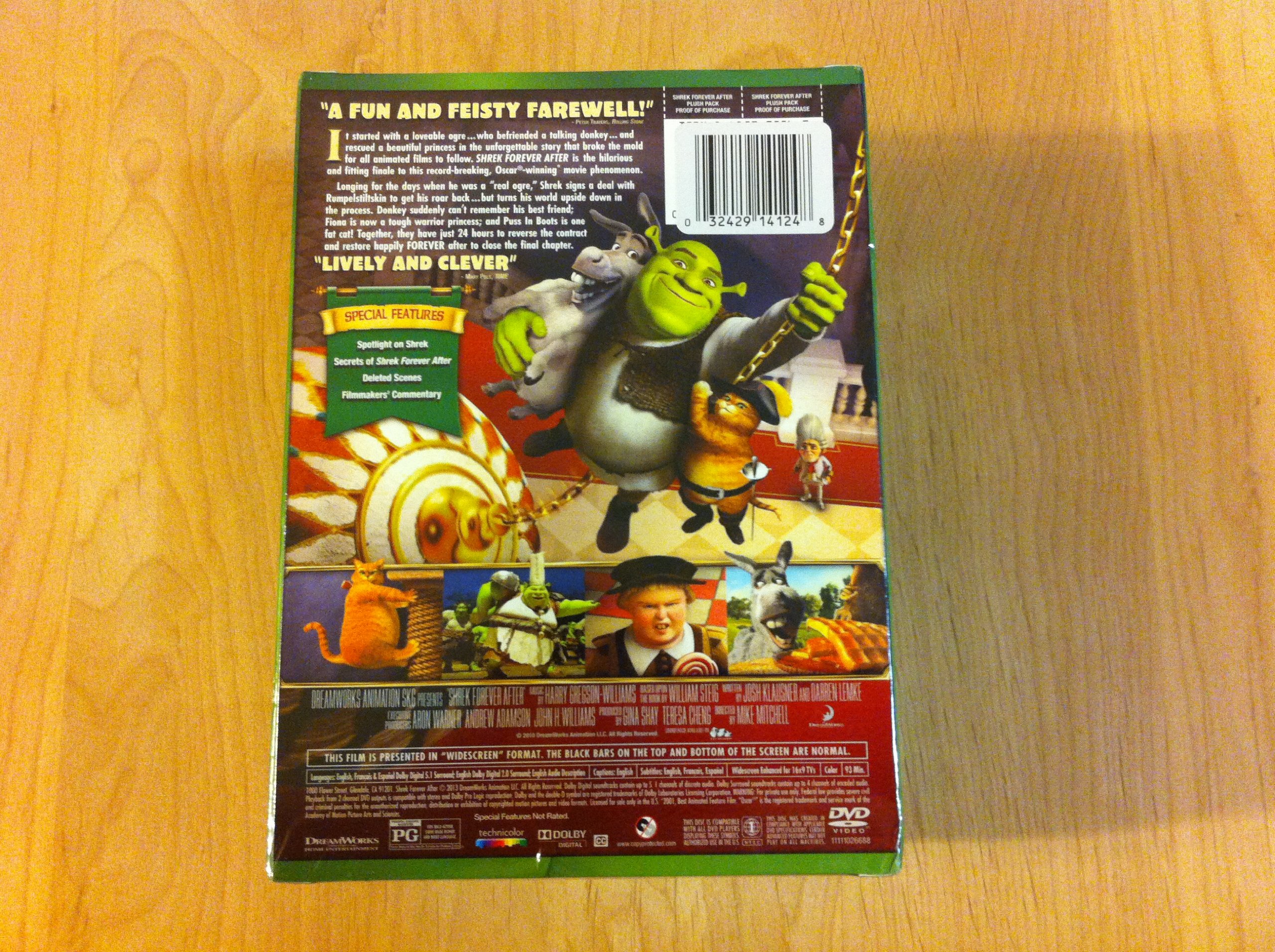 Shrek Forever After DVD + TY Beanie Baby (Gingerbread man)