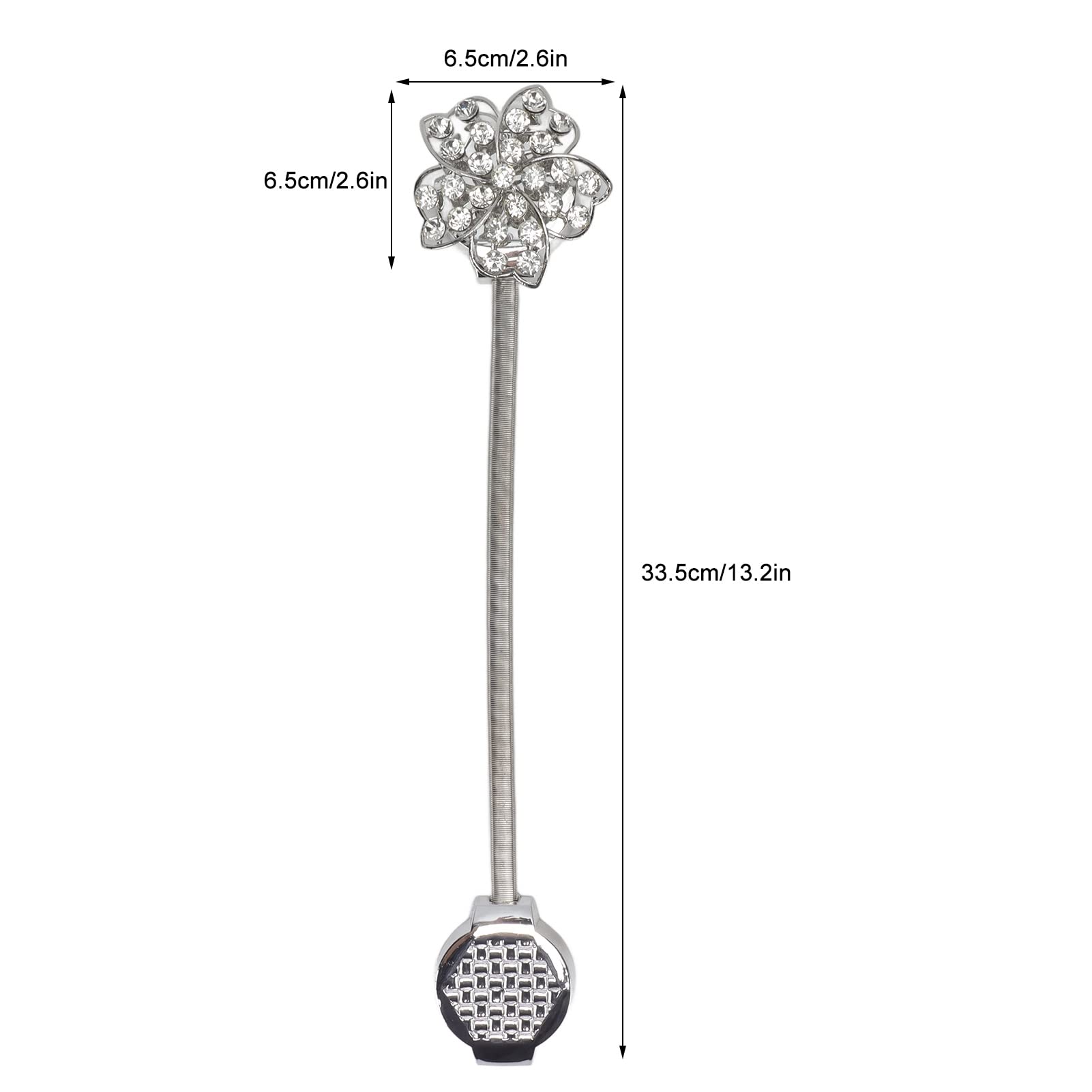 Marooma 2Pcs Magnetic Curtain Tiebacks, Sparkling Crystal Flower Curtain Buckle Clips, Convenient Drape Tie Backs Decorative Curtain Holdbacks Holder Curtain Tiebacks for Home.