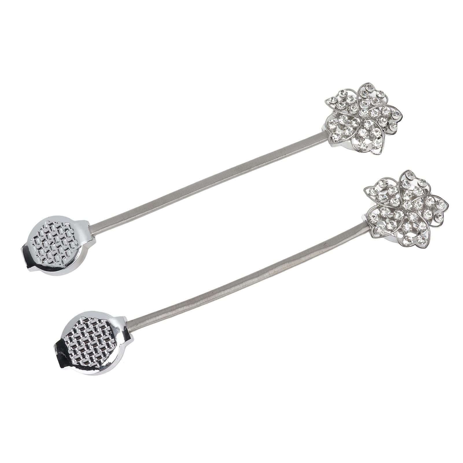 Marooma 2Pcs Magnetic Curtain Tiebacks, Sparkling Crystal Flower Curtain Buckle Clips, Convenient Drape Tie Backs Decorative Curtain Holdbacks Holder Curtain Tiebacks for Home.