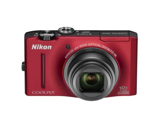 Nikon Coolpix S8100 12.1 MP CMOS Digital Camera with 10x Zoom-Nikkor ED Lens and 3.0-Inch LCD (Red)