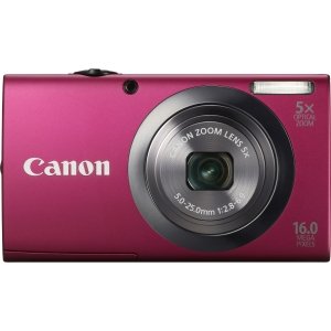 Canon PowerShot A2300 16.0 MP Digital Camera with 5x Digital Image Stabilized Zoom 28mm Wide-Angle Lens with 720p HD Video Recording (Red)