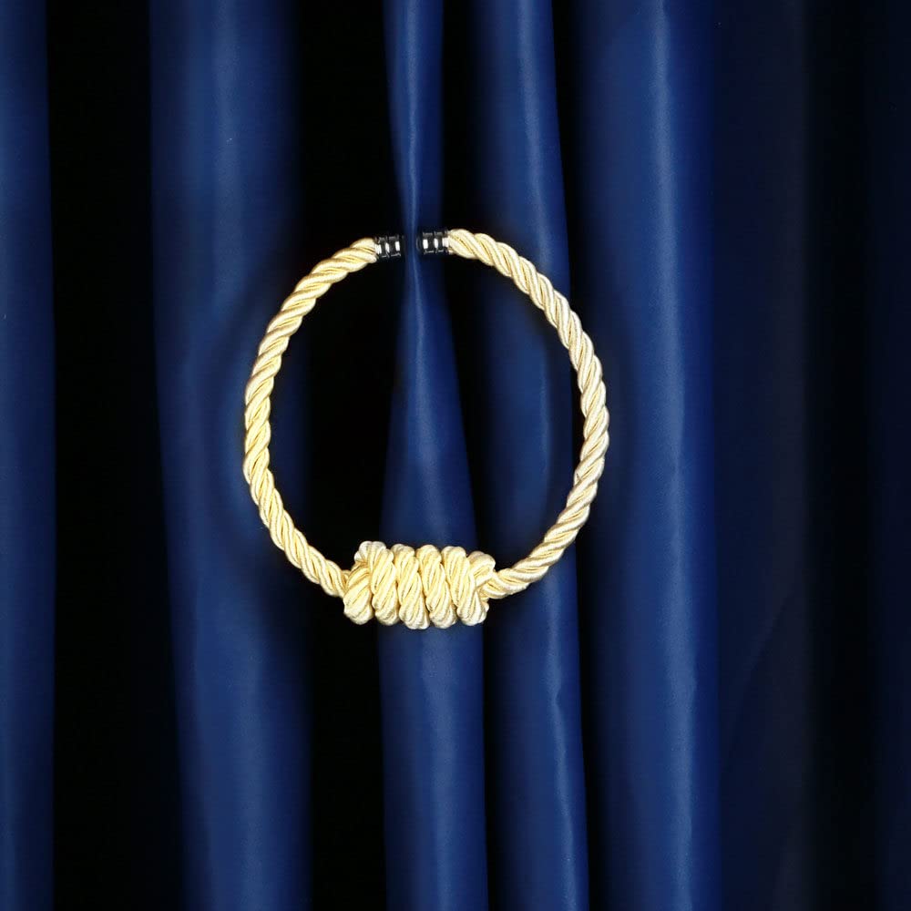 1Pc Magnetic Curtain Tieback Hanging Ball Hold-Back Clip Window Drape Buckle Rope Tie Backs Curtains Holder Accessory,Beige,2Pcs