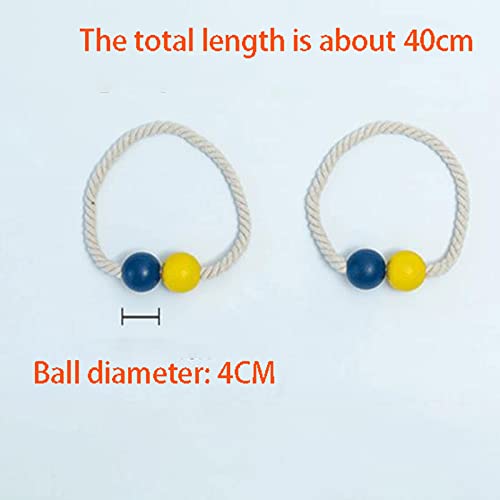 2 Pack,Curtain Rope Ties,Magnetic Curtain Tiebacks,Wooden Magnetic Curtain Tiebacks Pair, Magnetic Curtain Tie Backs for Home, Office, Window Accessories- Blue and Yellow||40cm