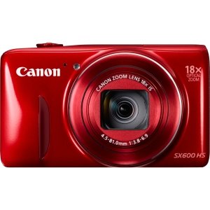 Canon PowerShot SX600 HS 16MP Digital Camera - Wi-Fi Enabled (Red)