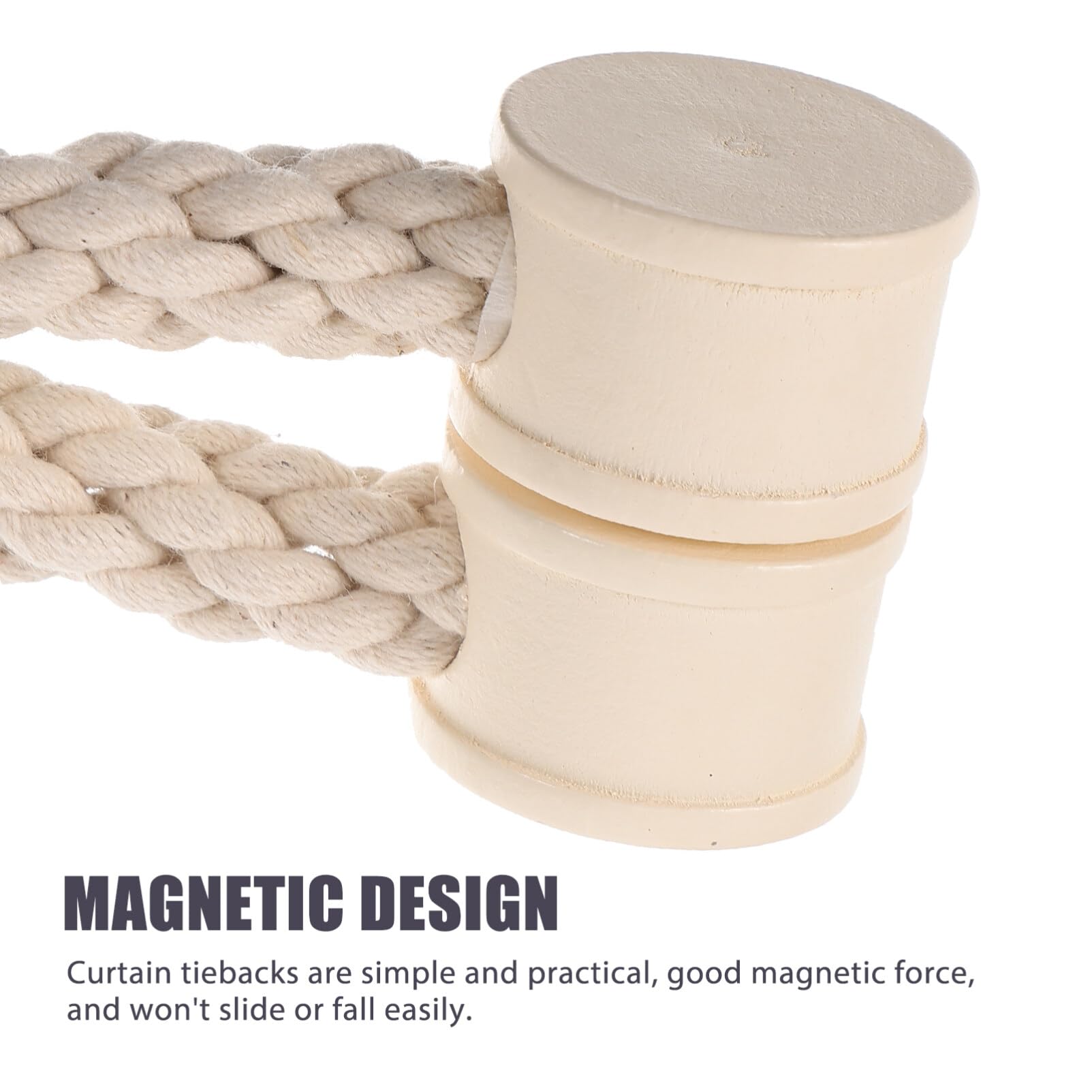 iplusmile 2 Pcs Curtain Magnetic Button Curtain Ties Weave Rope Curtain Tiebacks Woven Rope Curtain Tiebacks Magnetic Drape Curtain Tiebacks Weave Rope Curtain Tie Backs Cotton No Punching