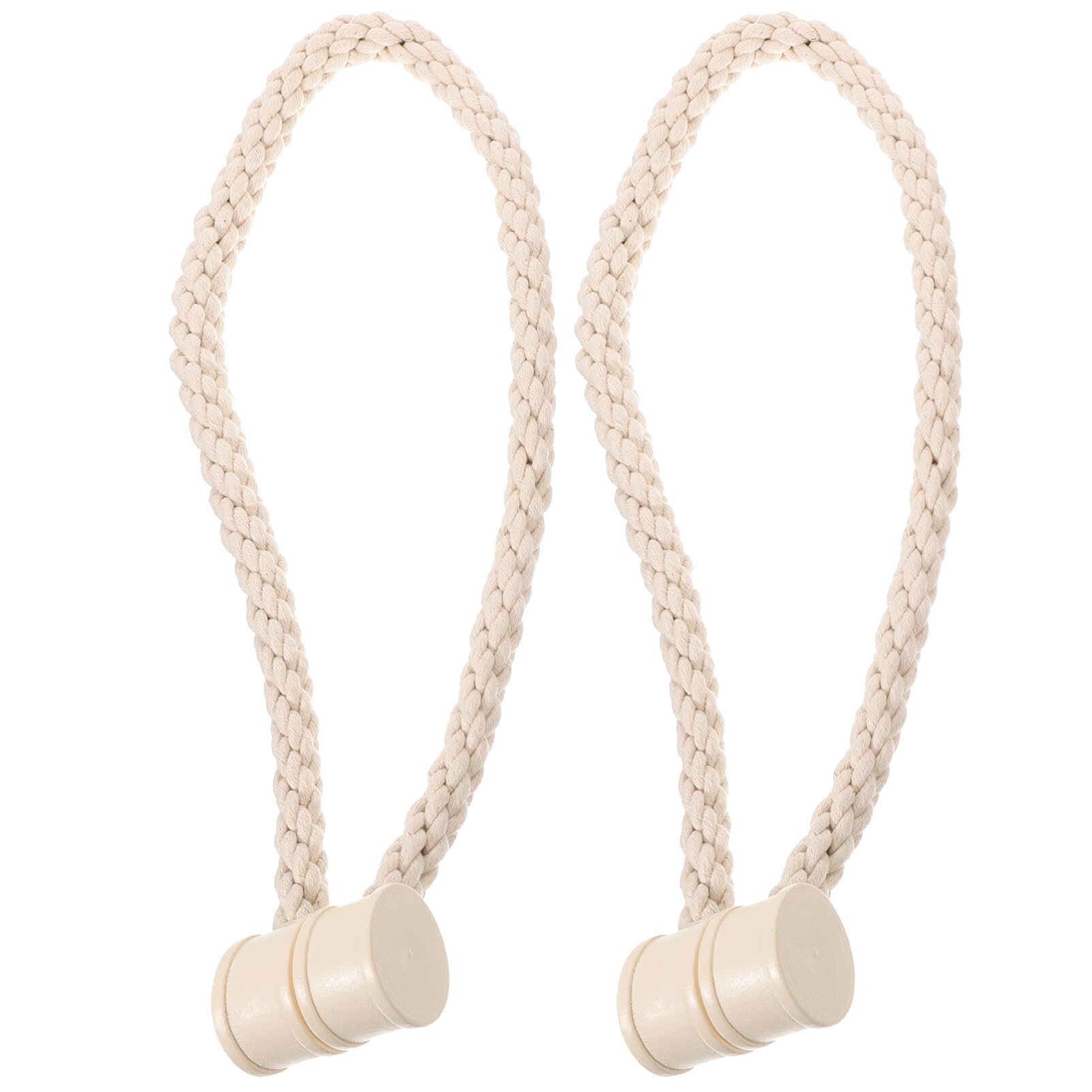 iplusmile 2 Pcs Curtain Magnetic Button Curtain Ties Weave Rope Curtain Tiebacks Woven Rope Curtain Tiebacks Magnetic Drape Curtain Tiebacks Weave Rope Curtain Tie Backs Cotton No Punching
