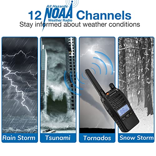 BAOFENG Walkie Talkies for Adults, Long Range Rechargeable Walky Talky BF-88ST Pro NOAA VOX Dual Watch, with Desktop Charger and Earpieces (3 Pack)