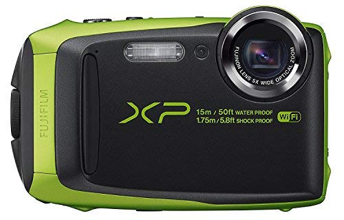 Fujifilm FinePix XP125 Shock & Waterproof Wi-Fi Digital Camera, Black/Lime