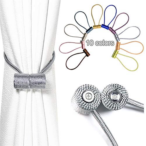 WCNMB Beautiful and Stylish 1Pc Magnetic Curtain Tieback Magnet Buckle Strap Curtains Holdbacks Clip Rod Tie Backs Hanging Belts Rope Accessoires Curtain tie (Color : Sapphire, Length