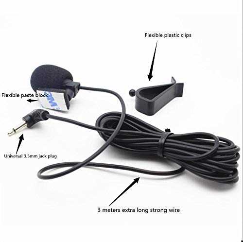 Saidbuds Car Stereo Microphone 3.5mm External Mic for Car Vehicle Head Unit Bluetooth Enabled Stereo Radio GPS DVD