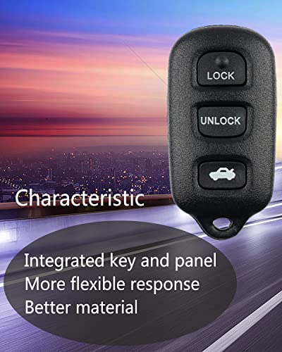 Key Fob Keyless Entry Remote Replacement for Toyota Camry 2000 2001 2002 2003 2004 2005 2006/2002-2006 Solara with FCC ID:GQ43VT14T (Set of 2)