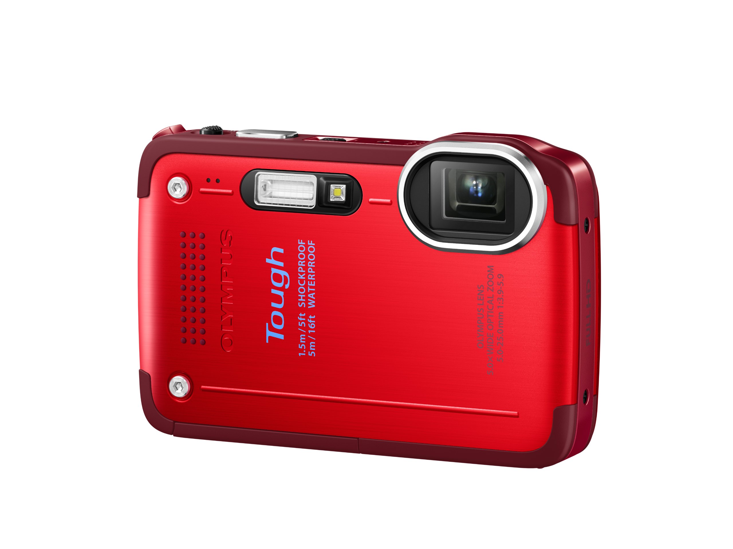 Olympus Stylus TG-630 iHS Digital Camera with 5x Optical Zoom and 3-Inch LCD (Red) (Old Model)