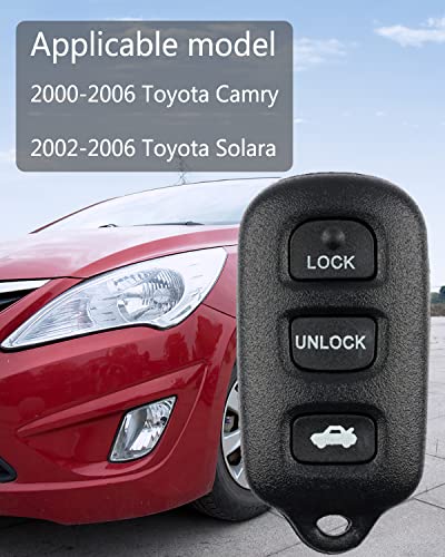 Key Fob Keyless Entry Remote Replacement for Toyota Camry 2000 2001 2002 2003 2004 2005 2006/2002-2006 Solara with FCC ID:GQ43VT14T (Set of 2)