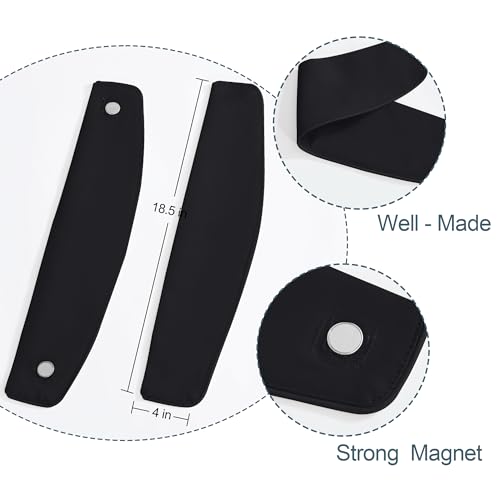 PONY DANCE Black Strong Magnetic Curtain Tiebacks - 4 Pack Outdoor/Indoor Elegant Decorative Tie Backs for Drapes, Modern Handmade Holdbacks for Window Curtains and Draperies, 18.5 x 4 Inches