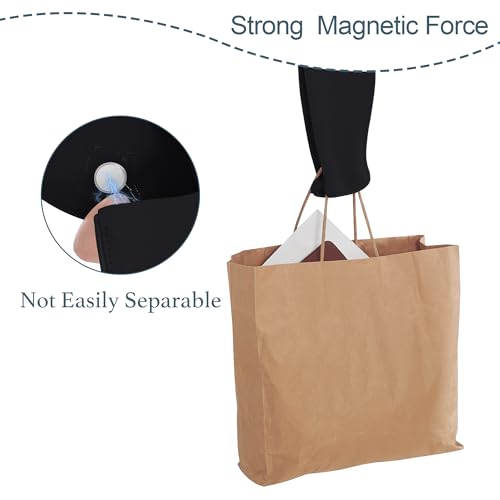 PONY DANCE Black Strong Magnetic Curtain Tiebacks - 4 Pack Outdoor/Indoor Elegant Decorative Tie Backs for Drapes, Modern Handmade Holdbacks for Window Curtains and Draperies, 18.5 x 4 Inches