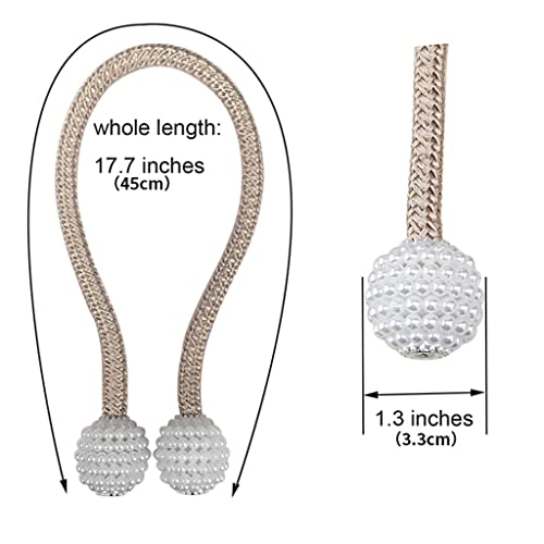 DHTDVD 4Pcs Pearl Magnetic Curtain Clip Curtains Holder Tieback Buckle Hanging Ball Buckle Tie Back Curtain Accessories