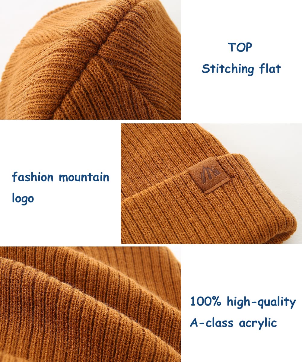 LMLALML 2 Pack Beanie for Baby Boys Soft Knit Baby Winter Hat Stripe Warm Baby Beanies Black Yellow