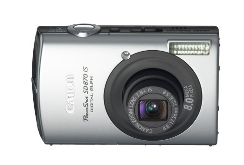 Canon PowerShot SD870IS 8MP Digital Camera with 3.8x Wide Angle Optical Image Stabilized Zoom (Black)