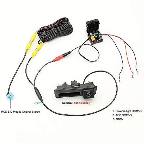 Car Rear View Camera Power Delay Timer Relay Filter Rectifier RCD330 PQ MIB RCA Conversion Adapter for VW BMW Benz Audi GreenYi