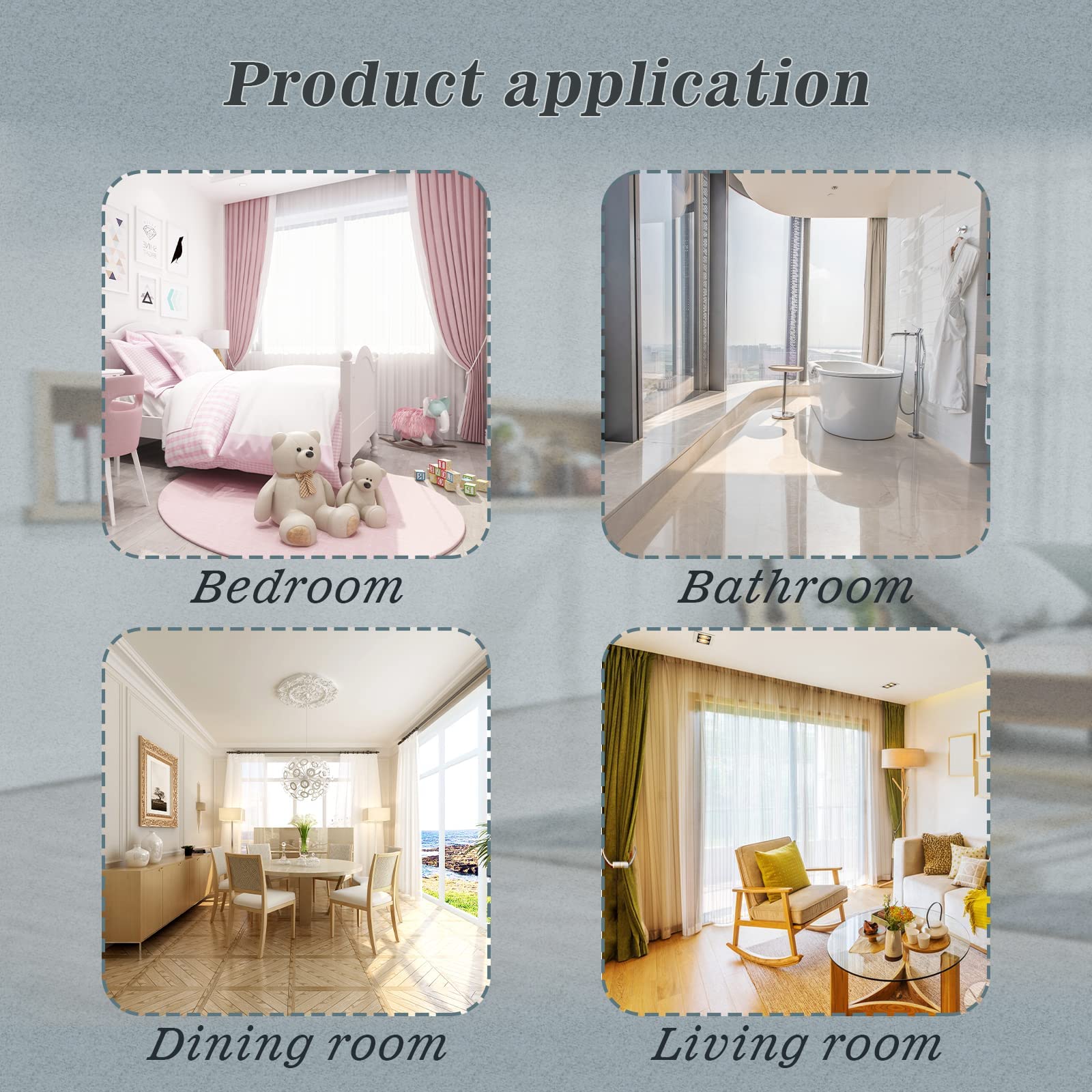 Hion Magnetic Curtain Tiebacks Grey 2pcs, Curtain Tiebacks Buckles Holdbacks Holders Hooks Clip for Home Bedroom Office Decorative Curtain