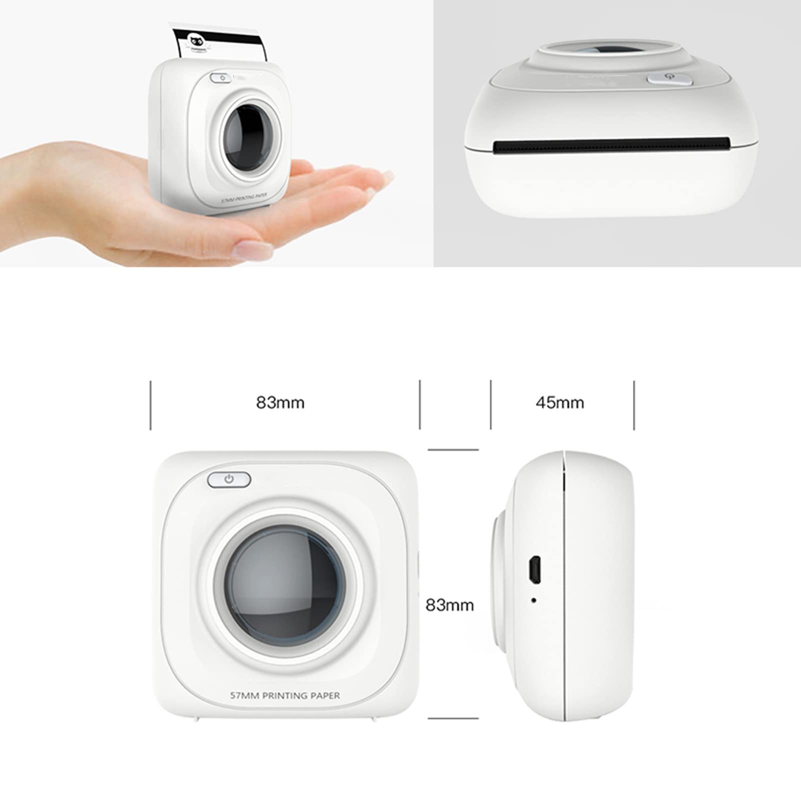 BISOFICE PAPERANG Pocket Printer BT Wireless Thermal Printer Portable Mobile Printer 200dpi for Photo Picture Receipt Memo Note Label Sticker Compatible with Android iOS Windows Mac
