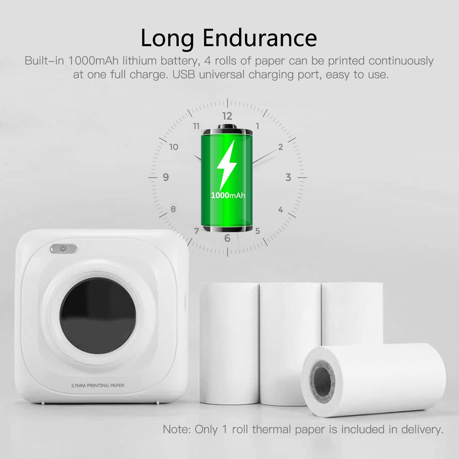 BISOFICE PAPERANG Pocket Printer BT Wireless Thermal Printer Portable Mobile Printer 200dpi for Photo Picture Receipt Memo Note Label Sticker Compatible with Android iOS Windows Mac