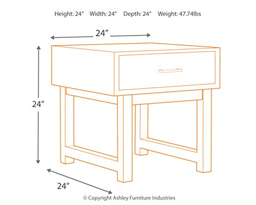 Signature Design by Ashley Mondoro Industrial Square End Table, Reclaimed Brown