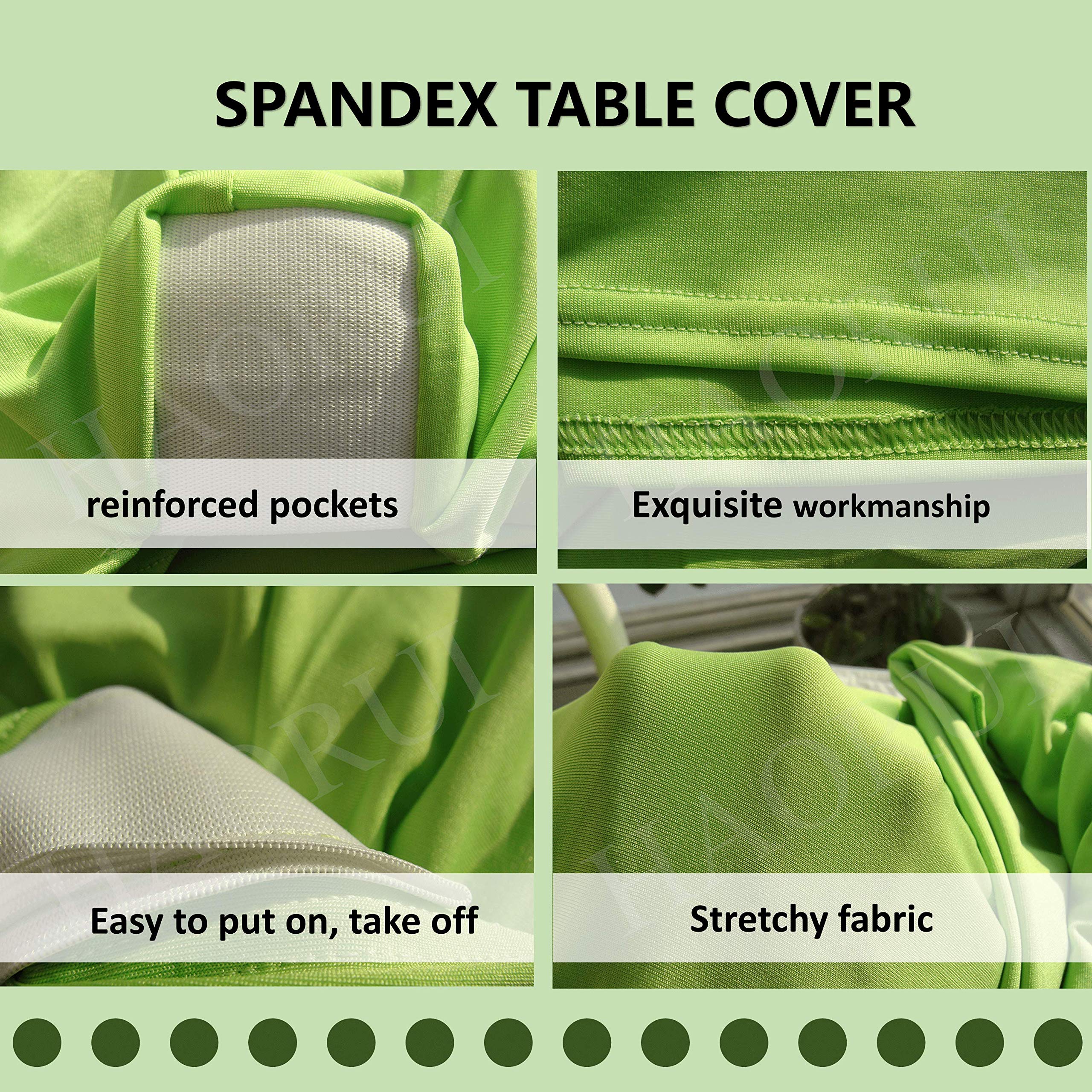 HAORUI 6pcs Stretch Tablecloth 6ft Spandex Table Cover for Craft Exhibitions Wedding Party Show (6ft White)