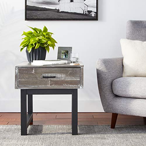 Signature Design by Ashley Mondoro Industrial Square End Table, Reclaimed Brown