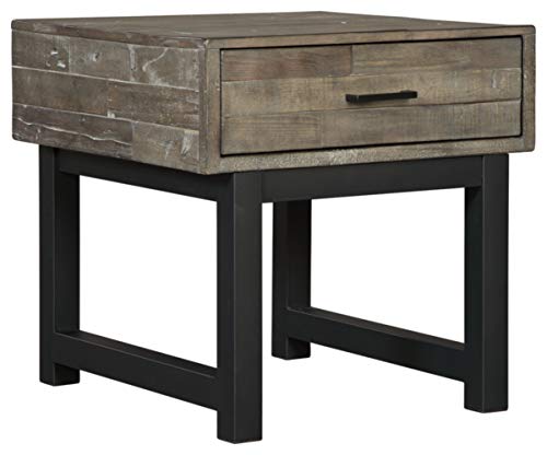 Signature Design by Ashley Mondoro Industrial Square End Table, Reclaimed Brown