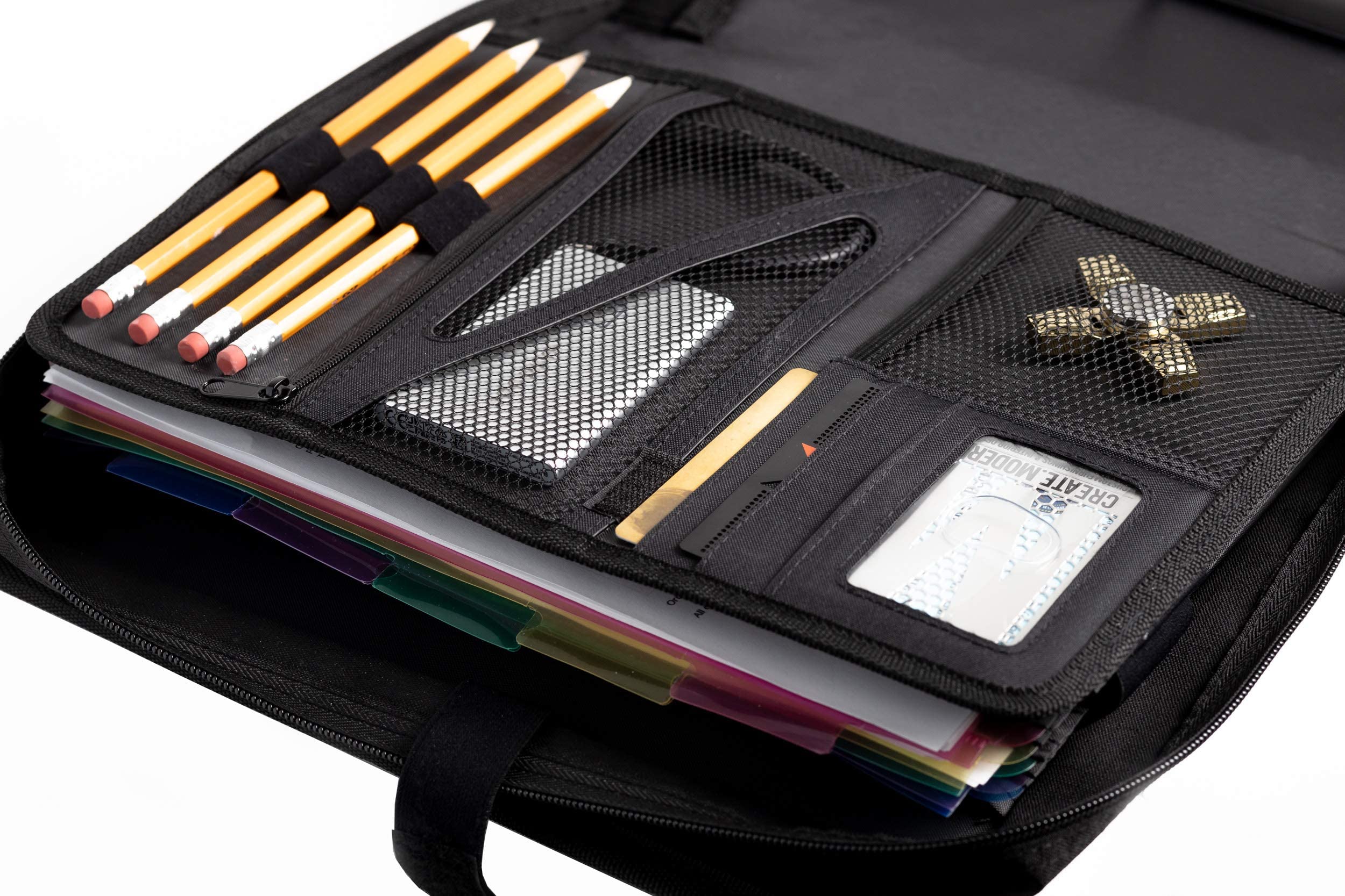 Gearilla Large 3 Ring Binder with Zipper - 3" Blacked Out, O-Ring, Ultra Rugged and Durable Handle, Tablet/Laptop Sleeve, with Tactical Carrying Handle and Shoulder Strap