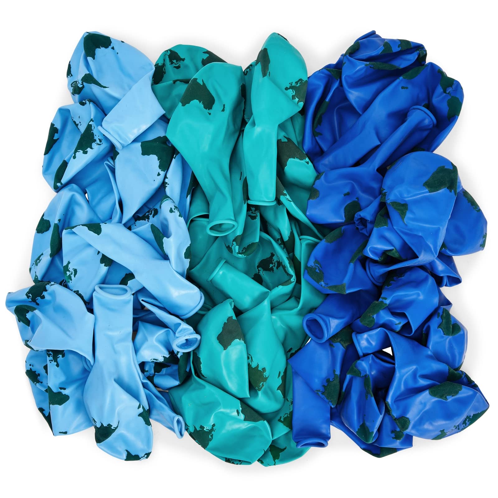 50 Pack Globe Balloons for Earth Day Decorations, Classroom Events, Around the World Party Supplies (12 In)