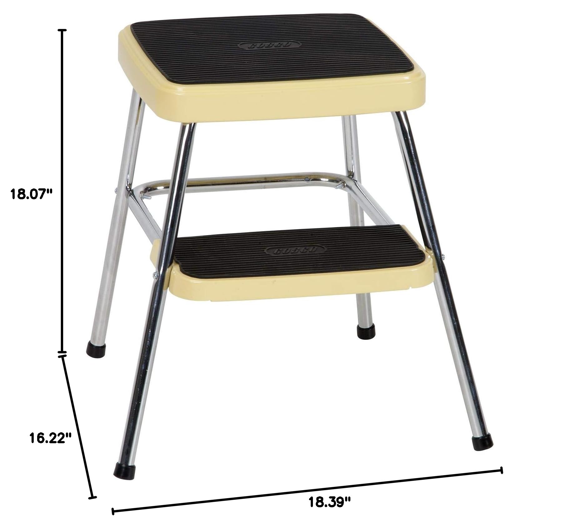 COSCO 11330CBY1E Stylaire Retro Two (Yellow, one Pack) Step Stool,