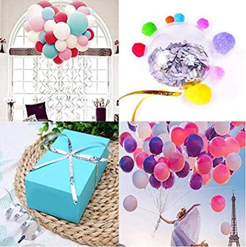 DNHCLL 100 Yard Crimped Curling Ribbon Roll,Metallic Silver Balloon Ribbons Strings for Parties, Festival, Florist, Crafts and Gift Wrapping,5mm Width