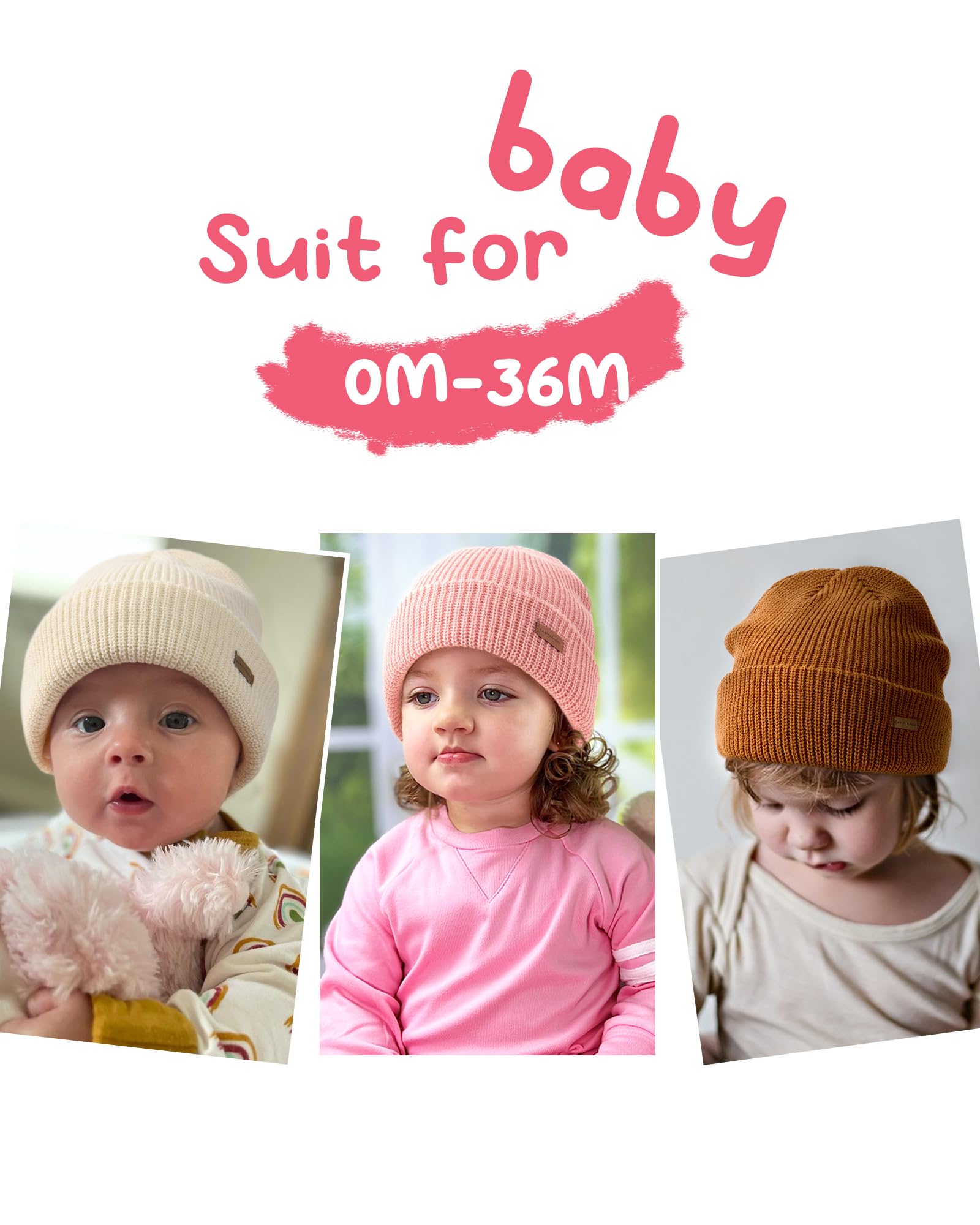Camptrace Baby Beanie Toddler Infant Winter Hat with Double Layer Knit for Boys Girls